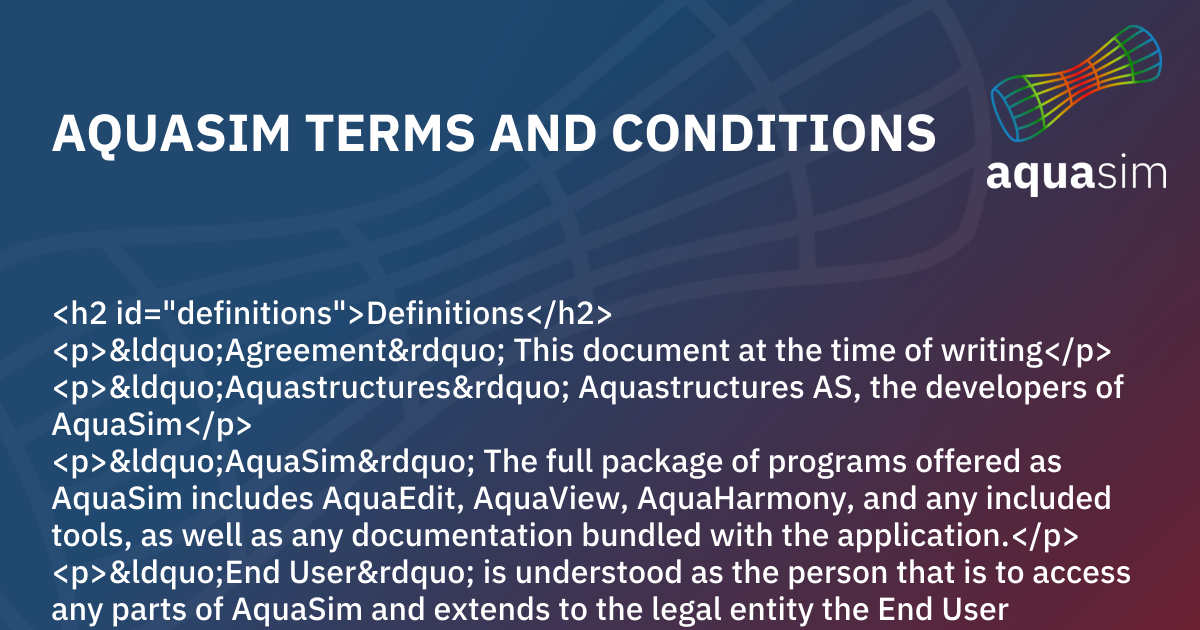 AQUASIM TERMS AND CONDITIONS | AquaSim