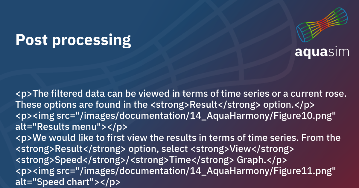 Post processing | AquaSim
