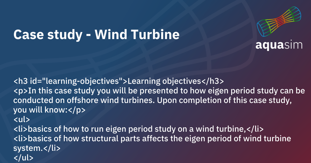Case study - Wind Turbine | AquaSim