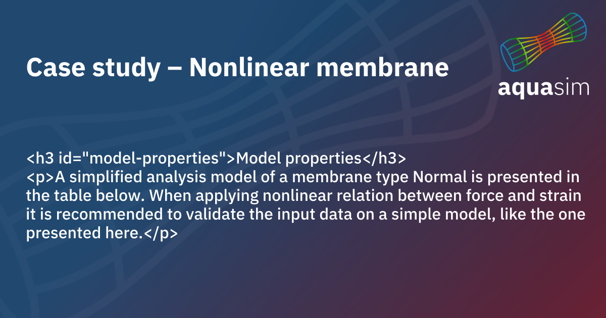 Case study – Nonlinear membrane | AquaSim