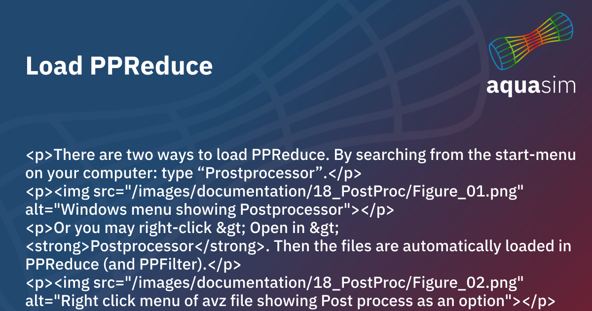 Load PPReduce | AquaSim