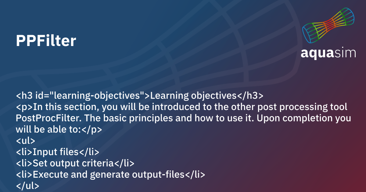 PPFilter | AquaSim