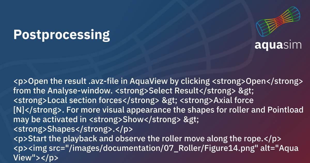 Postprocessing | AquaSim