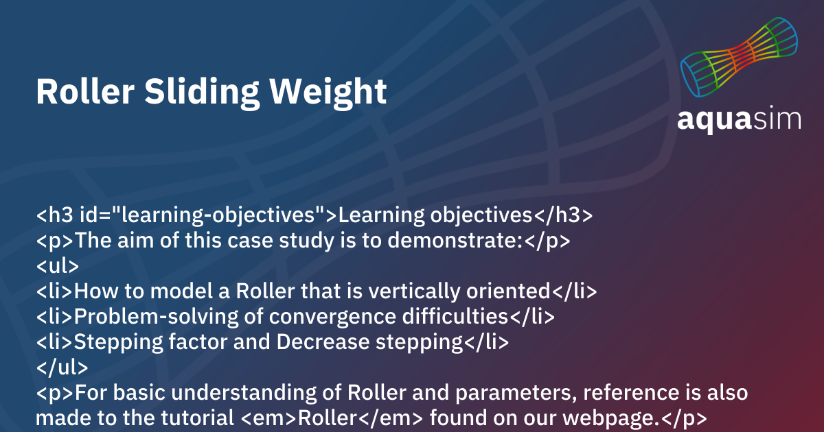 Roller Sliding Weight | AquaSim