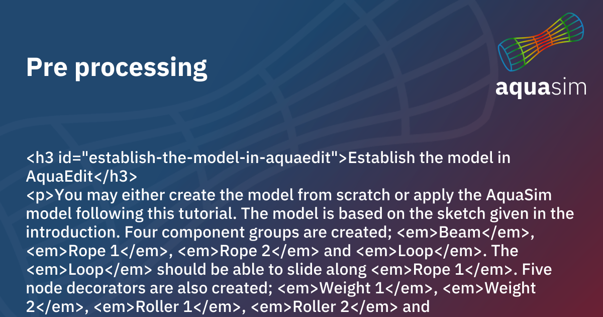 Pre processing | AquaSim