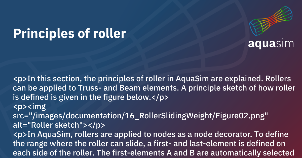 Principles of roller | AquaSim