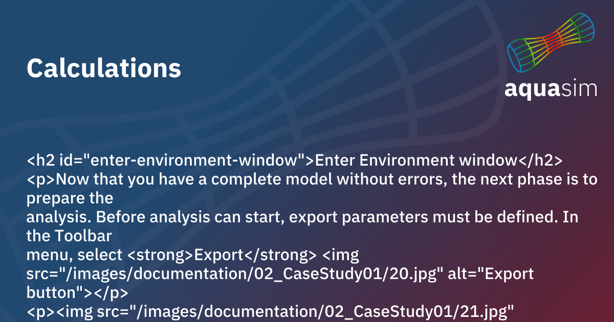 Calculations | AquaSim