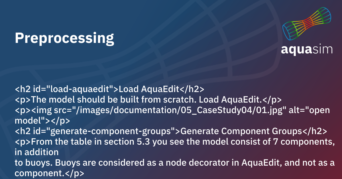 Preprocessing | AquaSim