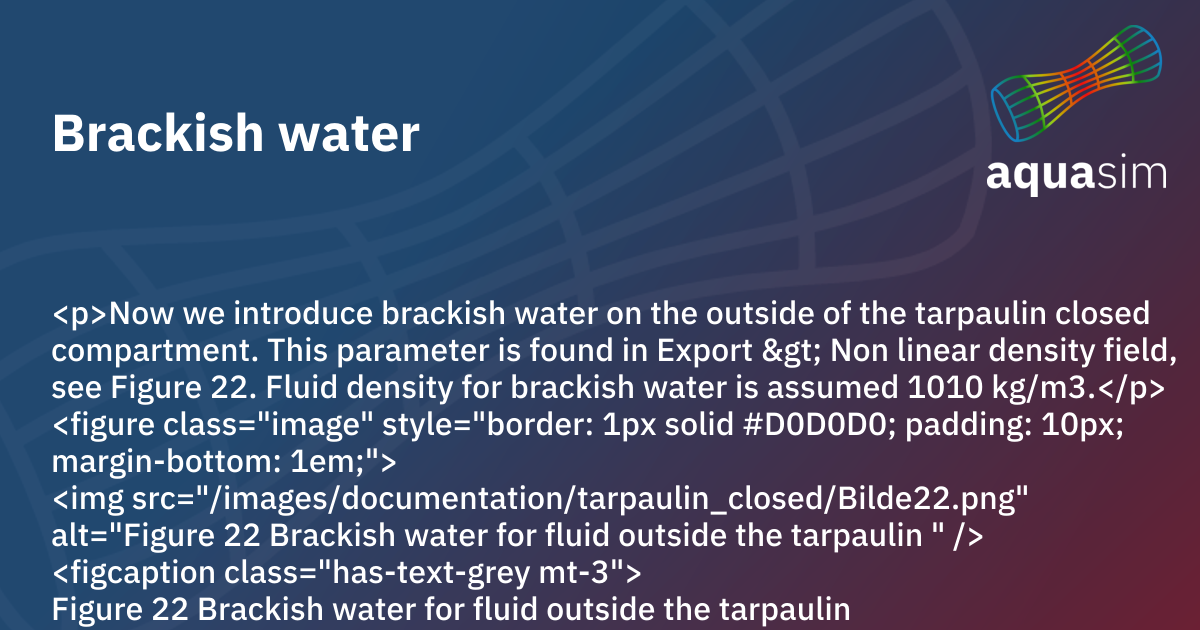 Brackish water | AquaSim