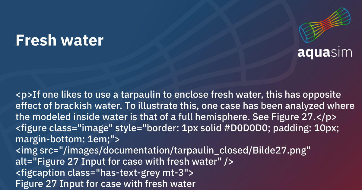 Fresh water | AquaSim