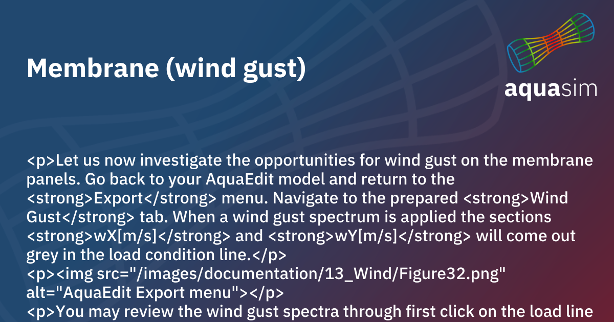 Membrane (wind gust) | AquaSim