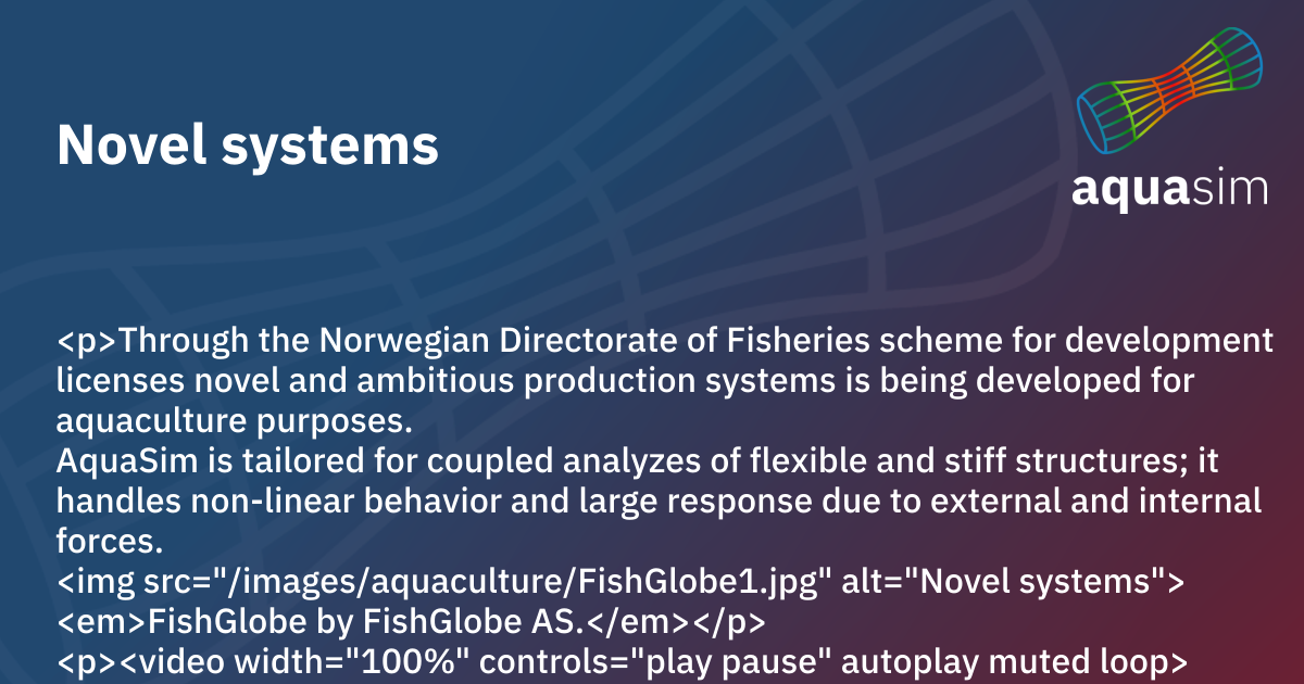 Novel systems | AquaSim