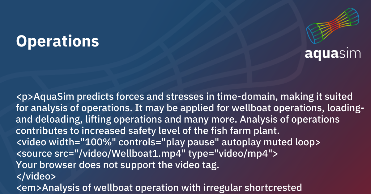 Operations | AquaSim