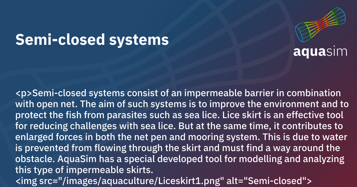 Semi-closed systems | AquaSim